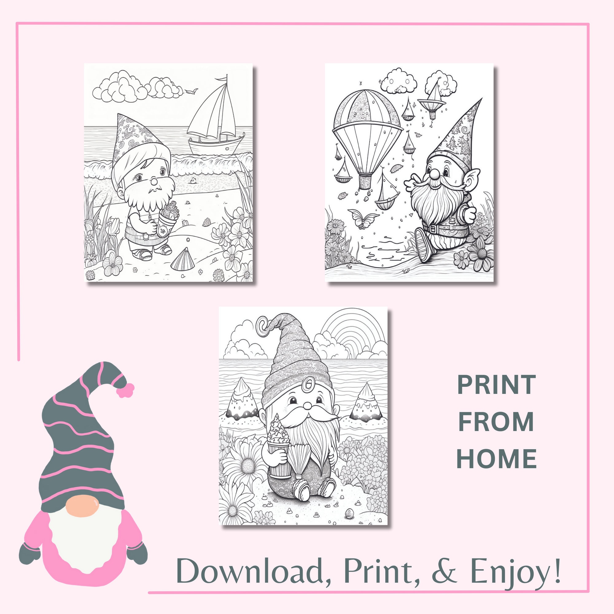 Garden Gnome Coloring Page,gnome Coloring Pages,gnomes Coloring,baby ...