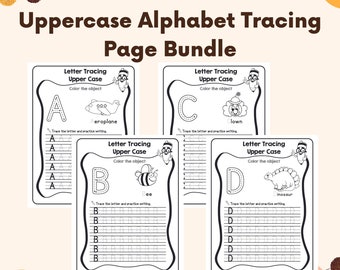 26 Printable Alphabet Tracing Coloring Page Worksheets for Kids ...