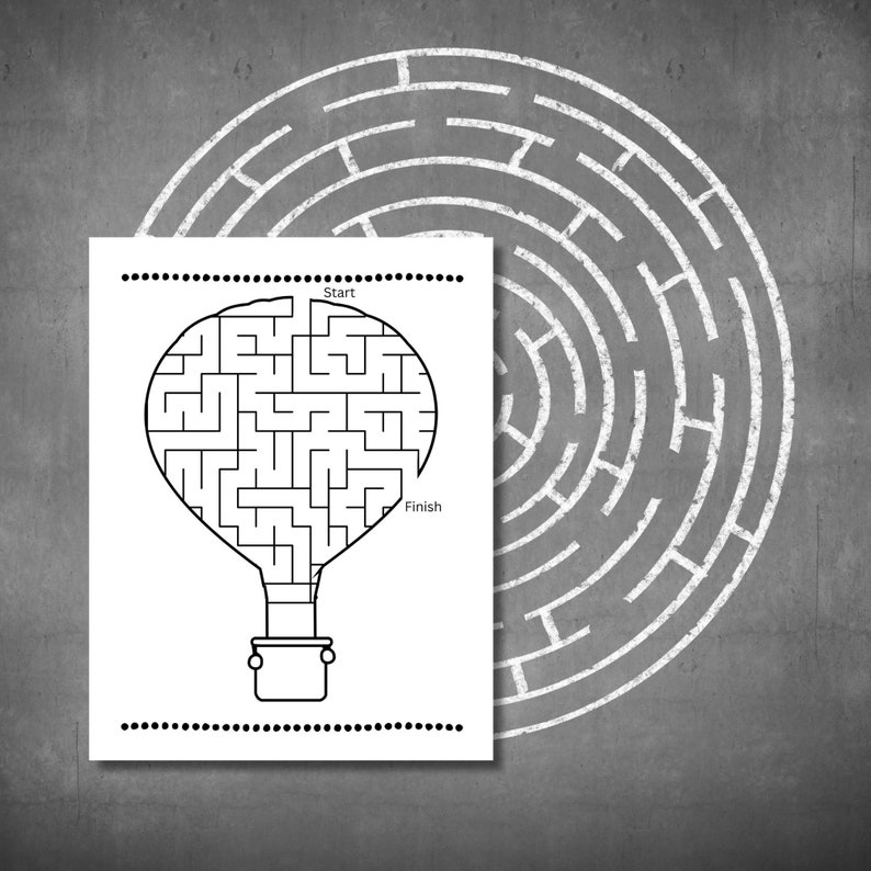 Shaped Mazes for Kids: Unique Printable Workbook (digital Download) - Etsy