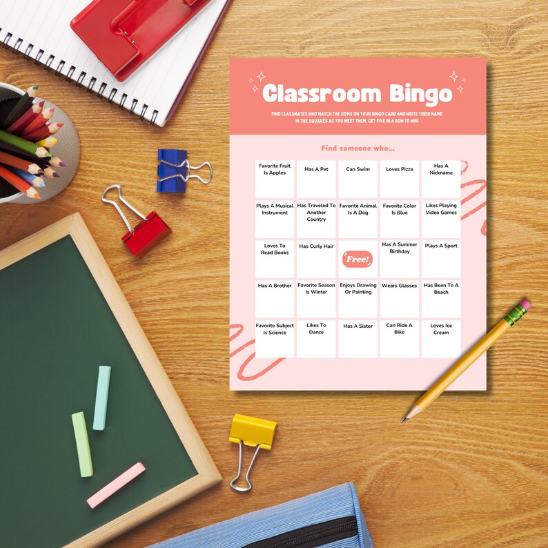 Back to School Bingo: Icebreaker Game for Classmates (digital Download ...