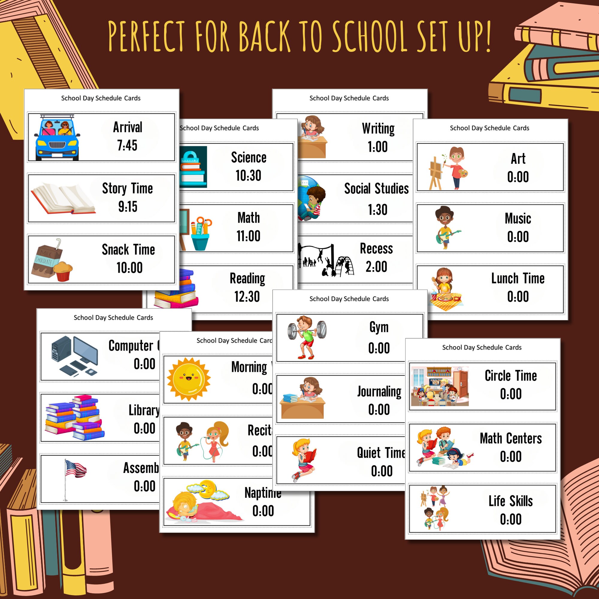 Classroom Schedule Cards,k5 Learning,school Routine Cards,morning ...