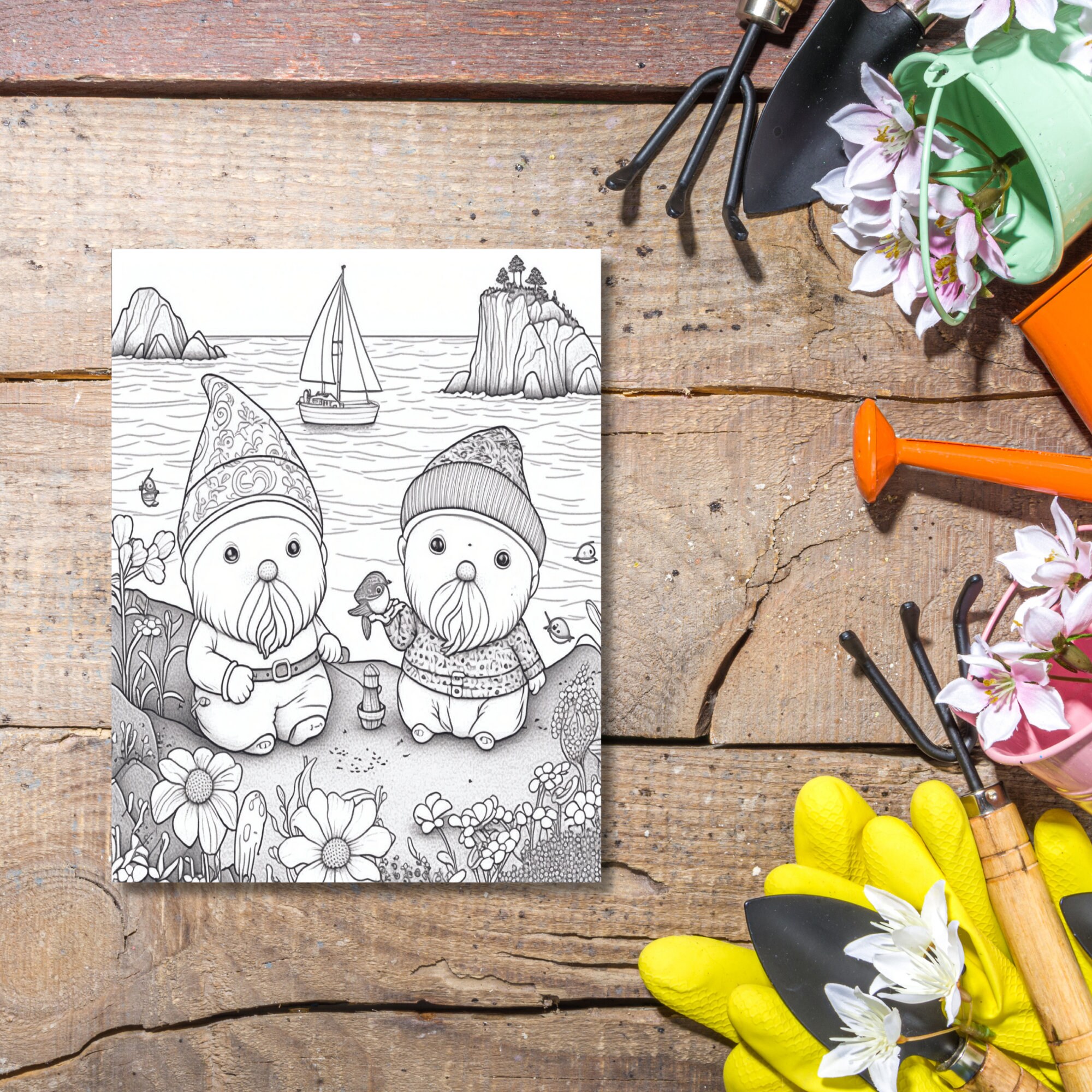 Garden Gnome Coloring Page,gnome Coloring Pages,gnomes Coloring,baby ...