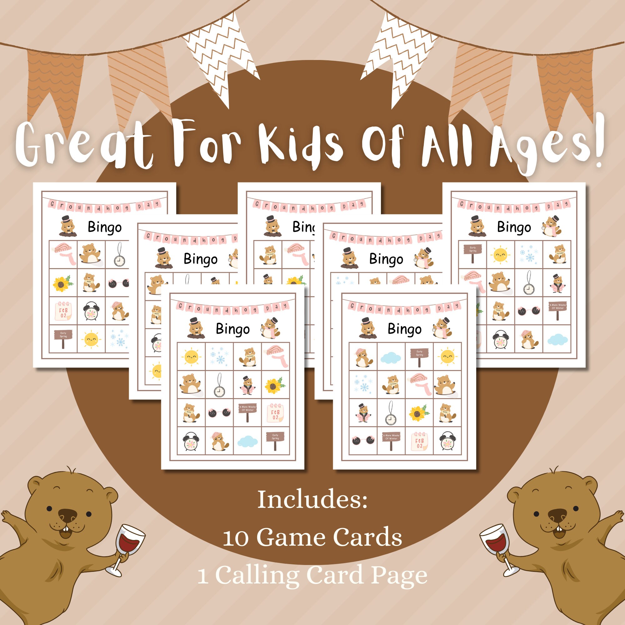 Groundhog Day Bingo Game: Kids Classroom Activity (digital Download) - Etsy