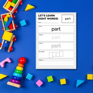 Sight Words Tracing Worksheet, Spelling Activity, Kindergarten-1st ...