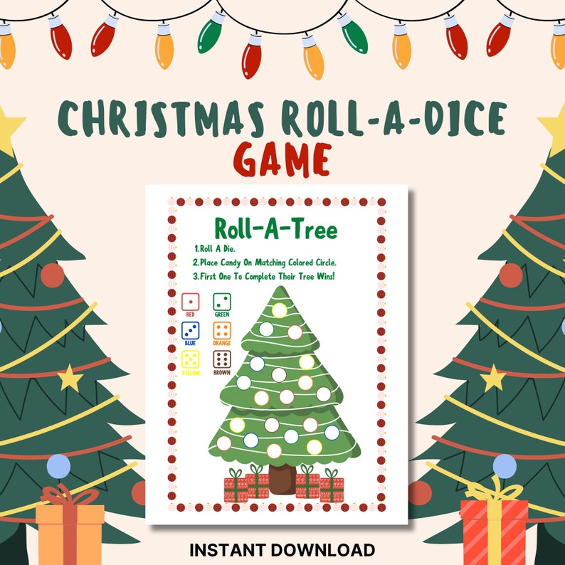 Roll A Tree Dice Game,roll A Tree Christmas Game,holiday Math Teacher ...