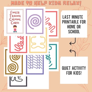 Finger Tracing Calming Cards, Printable Mindfulness Flashcards, Zen ...