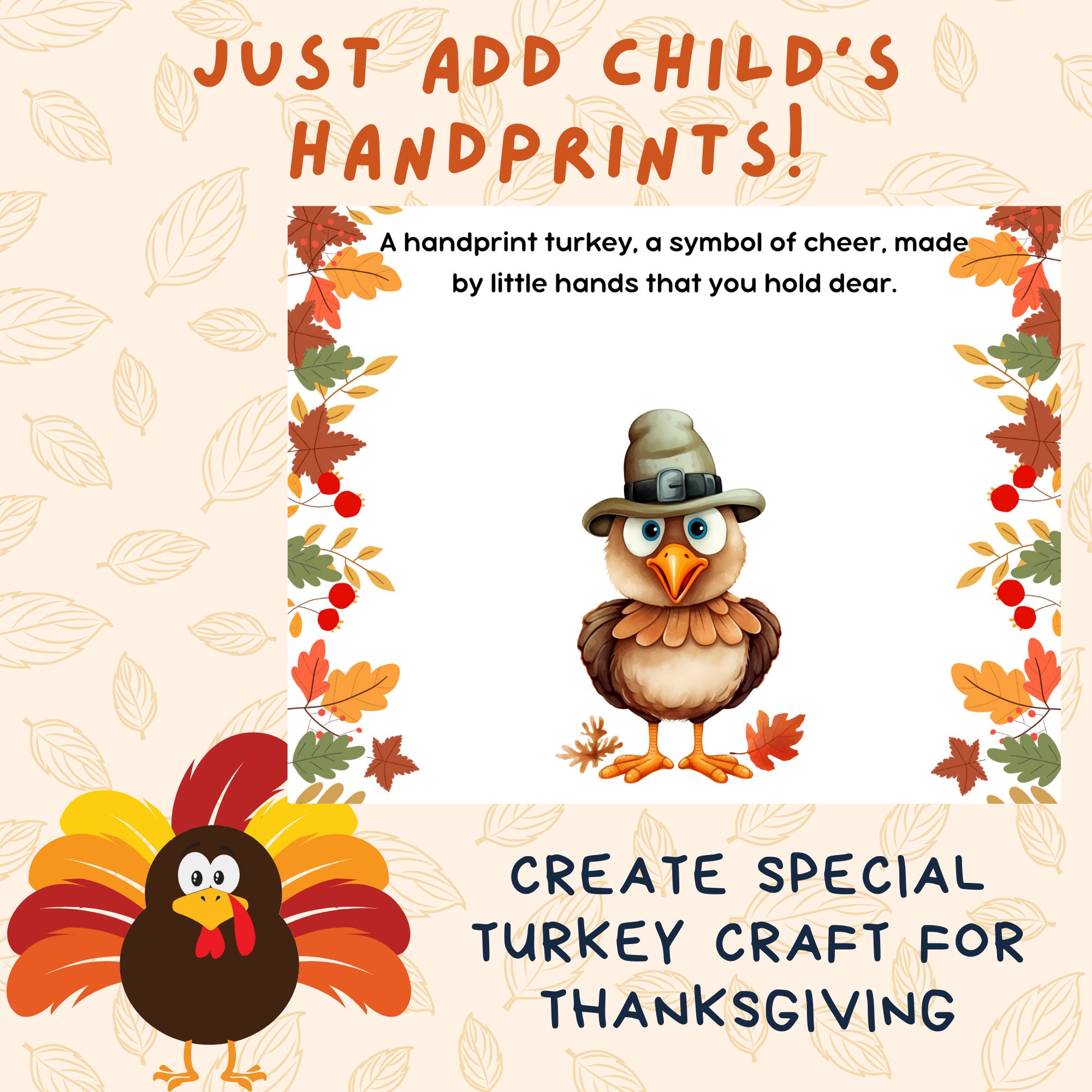 Thankful Turkey Handprint, Seasonal Preschool Crafts, Turkey Handprint ...