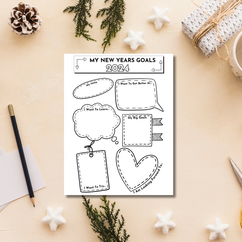 New Years Activity Sheet,kids New Years Resolution Printable,new Years ...