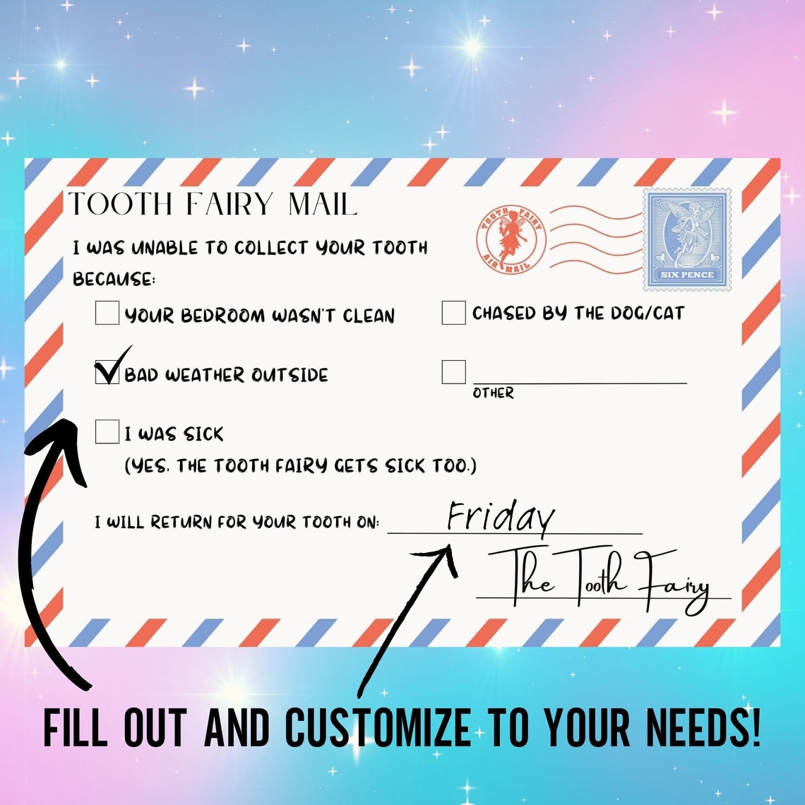 Printable Forgot the Tooth Fairy,tooth Fairy Apology Letter, Tooth ...