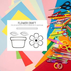 Build A Flower Craft: Kids Cut and Paste Activity (digital Download) - Etsy