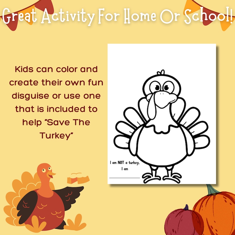 Turkey Disguise Craft: Thanksgiving Paper Doll Activity (digital ...