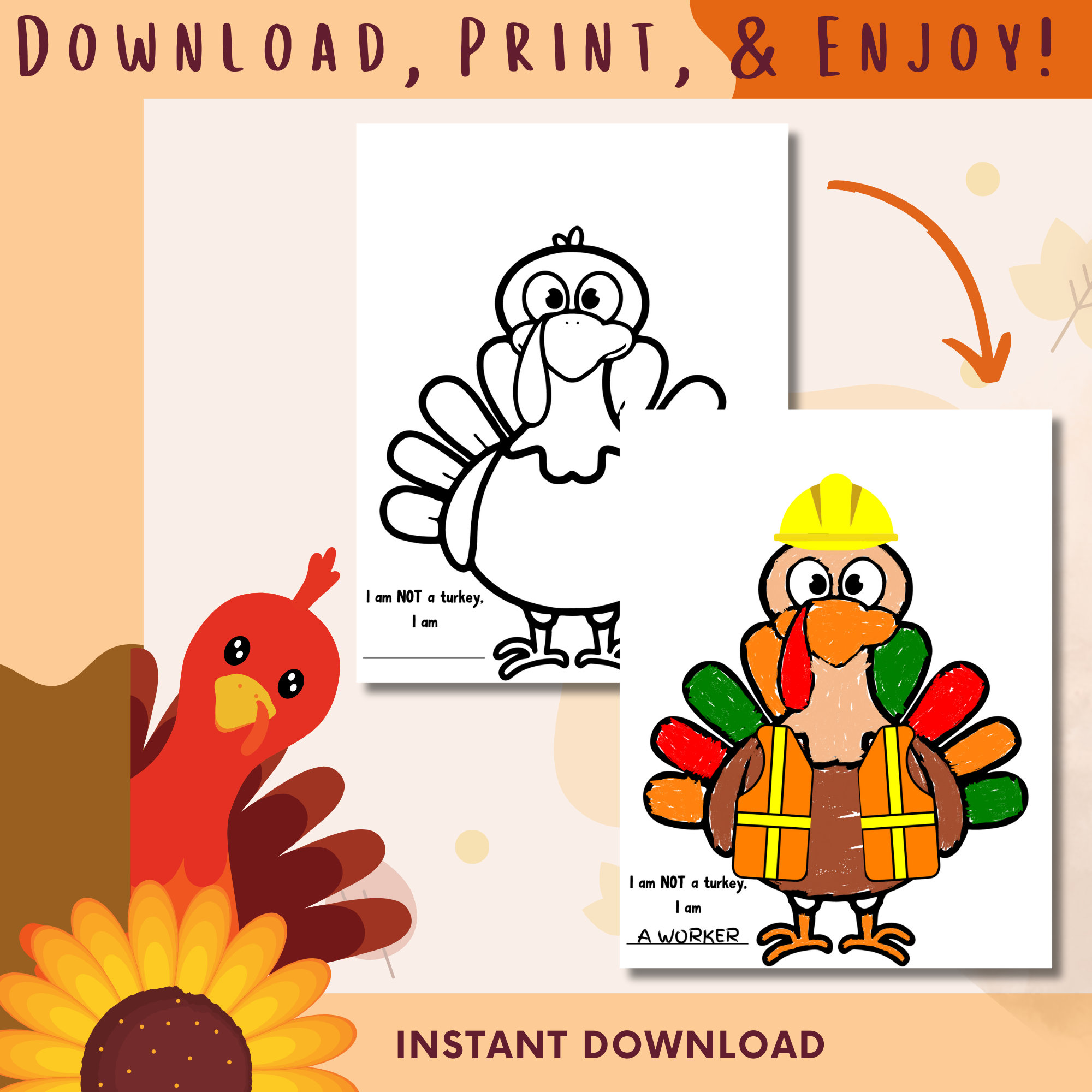 Turkey Disguise Craft: Printable Thanksgiving Activity (PDF Download ...