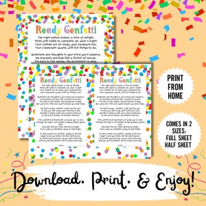 Ready Confetti - Meet the Teacher Kit With Jitter Glitter and Welcome ...