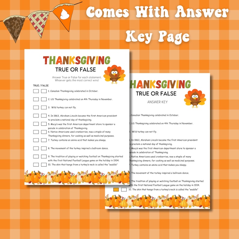 Thanksgiving Fowl Play, Fact or Fiction, True or False, Thanksgiving ...