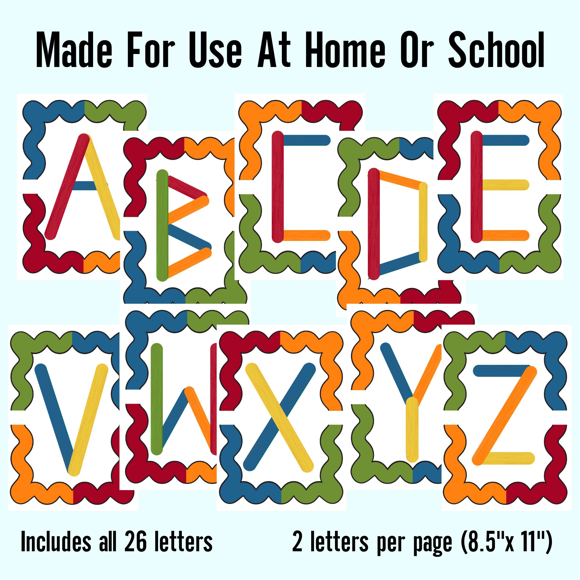 Craft Sticks Alphabet Activity Set, Popsicle Stick Activity, Letter ...