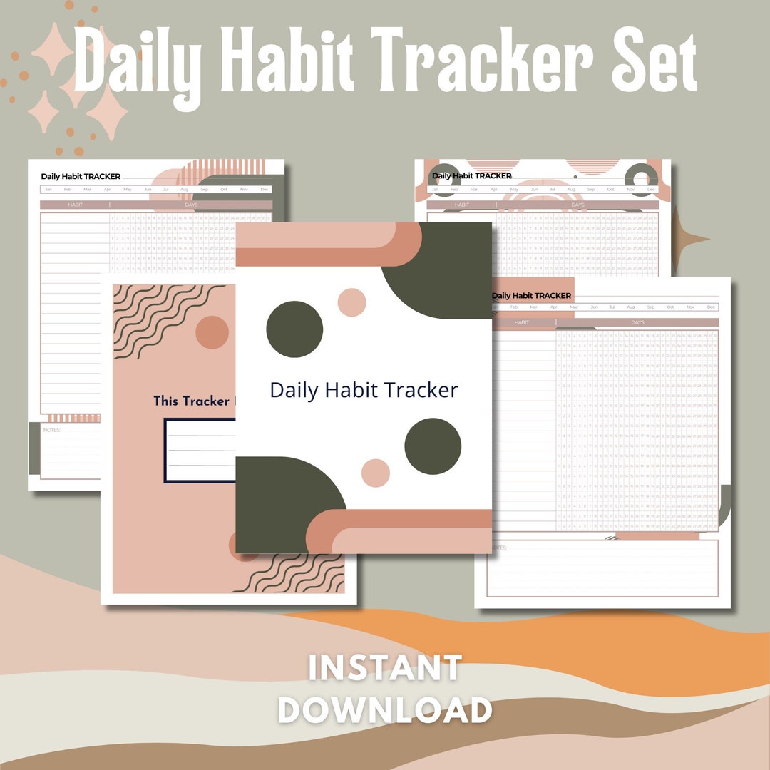 Boho Daily Habit Tracker Set: 30-day Challenge (digital Download) - Etsy