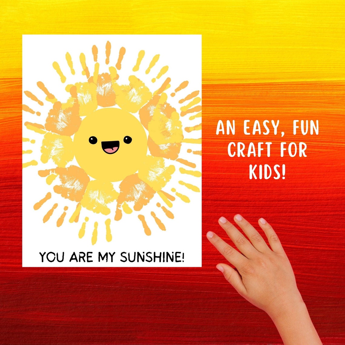 You Are My Sunshine Handprint Art, DIY Kid Craft (digital Download) - Etsy