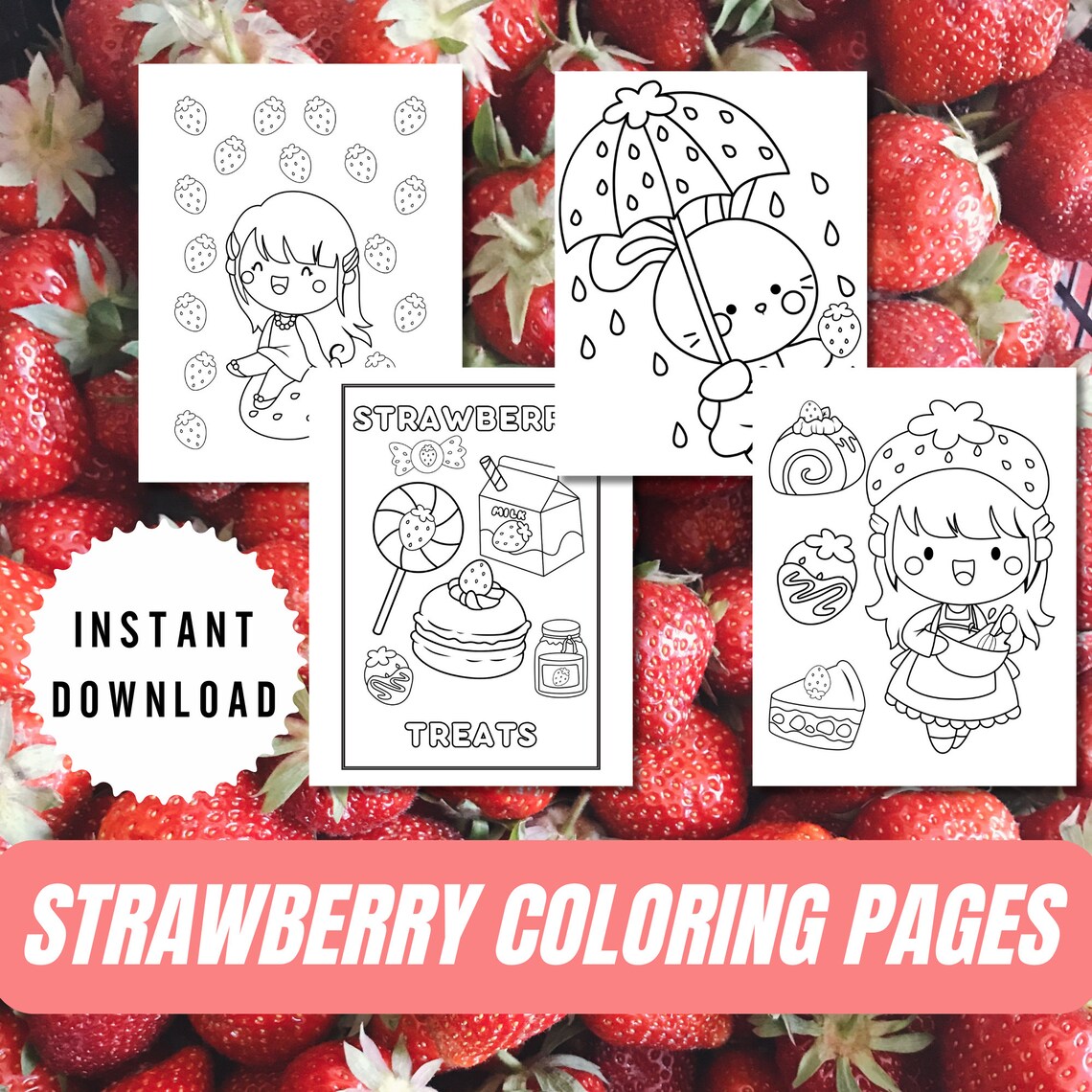 Strawberry Coloring Pages, Wild Berries, Summer Coloring, Strawberry ...