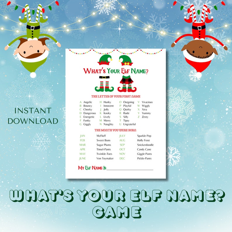 Elf Name Generator,what’s Your Elf Name,christmas Elf Name Game,elf ...