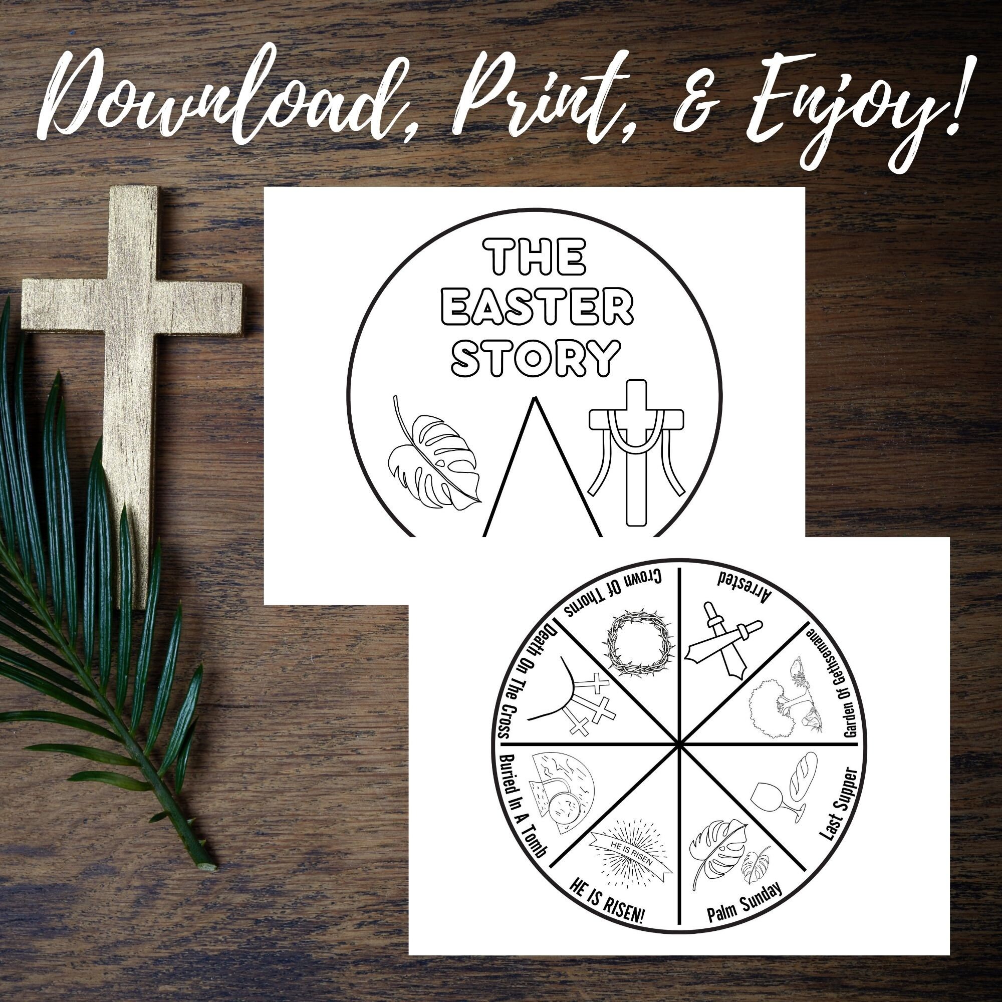 Easter Story Coloring Wheel, Printable Bible Verse Activity,holy Week ...