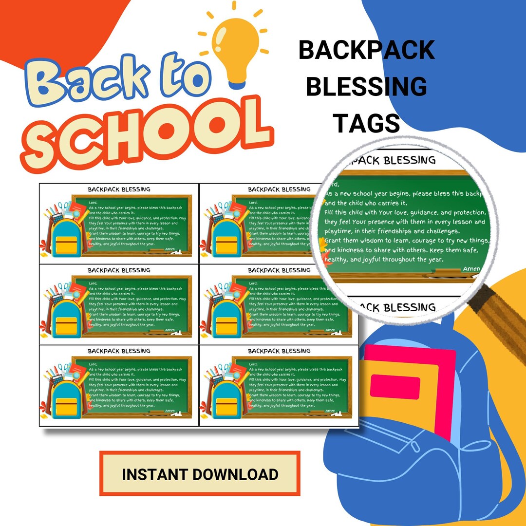 Backpack Blessing Kit, Backpack Prayer Tag,backpack Blessing,backpack ...