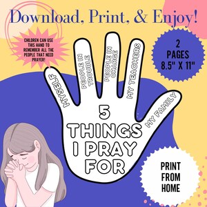 Kids Prayer Hand Craft: Bible Study Printable (digital Download) - Etsy