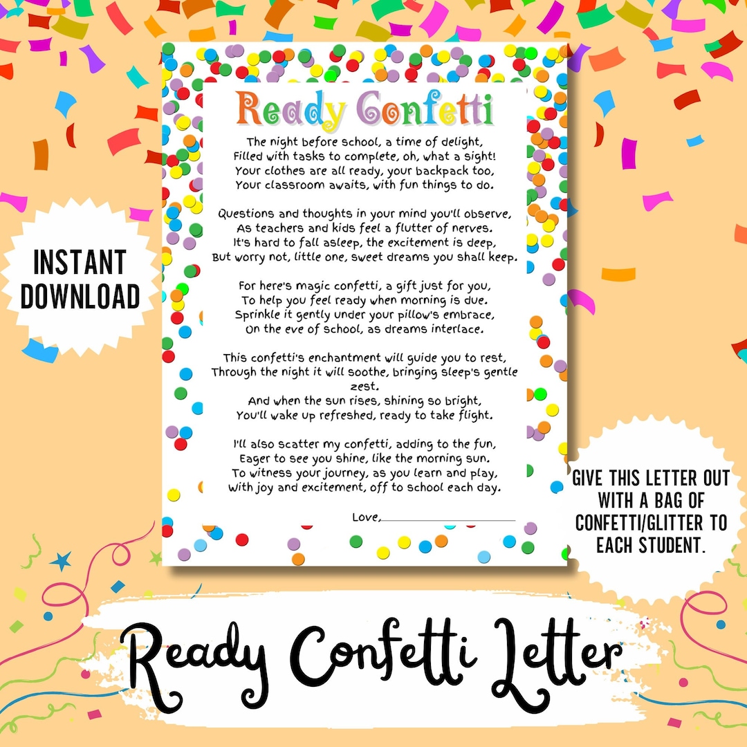 Ready Confetti - Meet the Teacher Kit With Jitter Glitter and Welcome ...