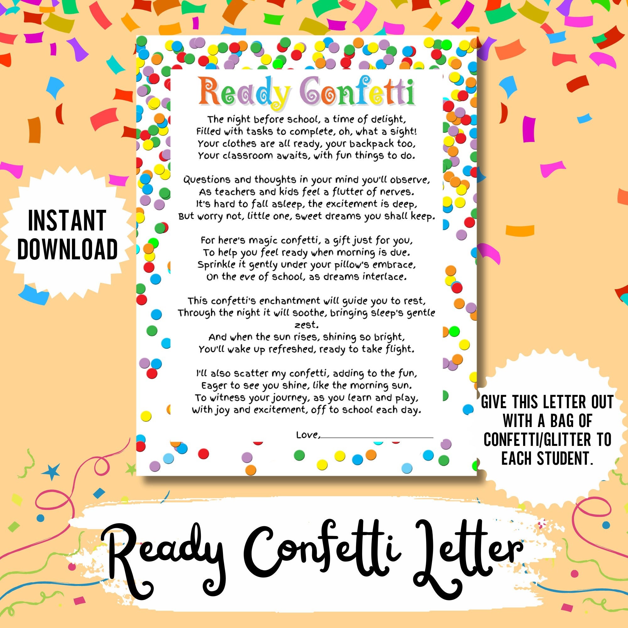 Ready Confetti - Meet the Teacher Kit With Jitter Glitter and Welcome ...