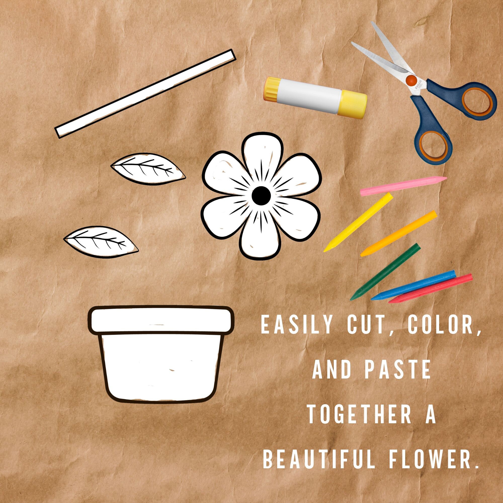 Build A Flower Printable Craft, Indoor Preschool Activity, Build A ...