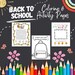 Back to School Coloring Activity Pages, 6 Pages Total, Kids Teacher ...