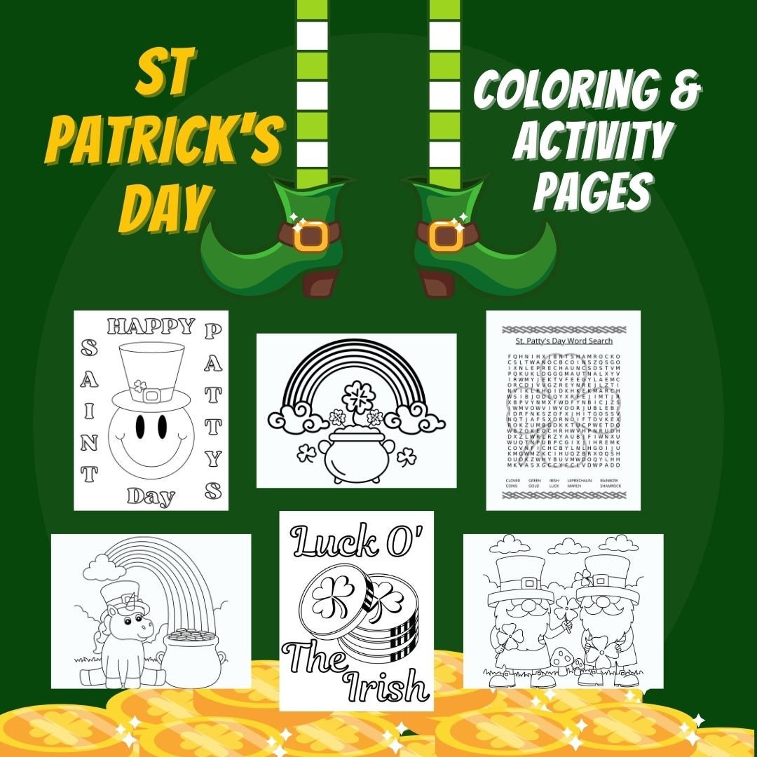 St Patrick's Day Coloring Activity Pages, 12 Pages Total, Kids Coloring ...