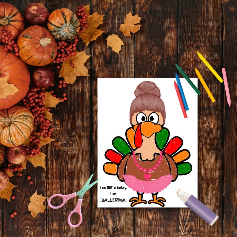Turkey Disguise Craft: Thanksgiving Paper Doll Activity (digital ...