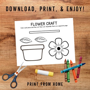 Build A Flower Craft: Kids Cut and Paste Activity (digital Download) - Etsy