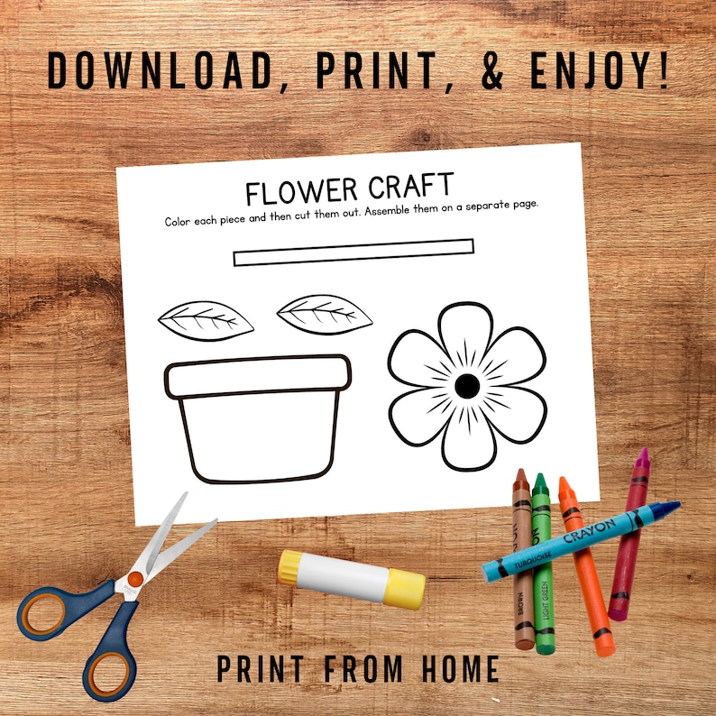 Build A Flower Printable Craft, Indoor Preschool Activity, Build A ...