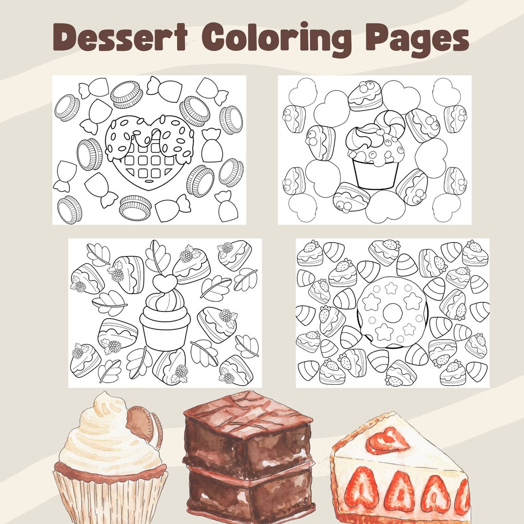 Sweets Coloring Pages, Coloring Pages Dessert, Donut Coloring, Cupcake ...