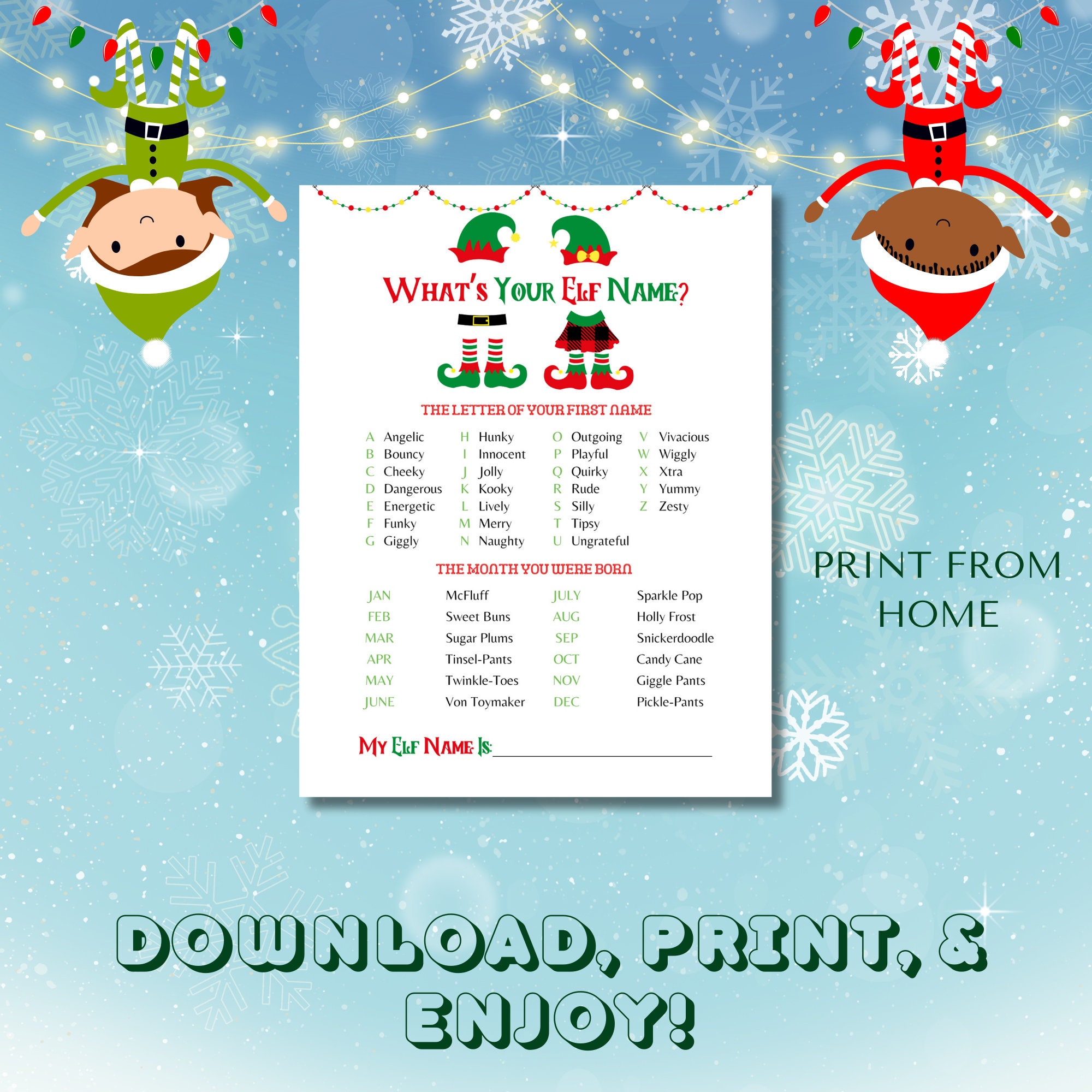 Elf Name Generator,whats Your Elf Name,christmas Elf Name Game,elf Name ...