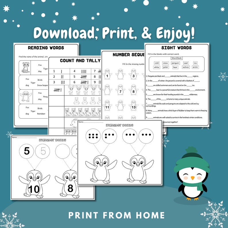 Arctic Animals Unit Study, Winter Animals Unit Study, Penguin Math ...