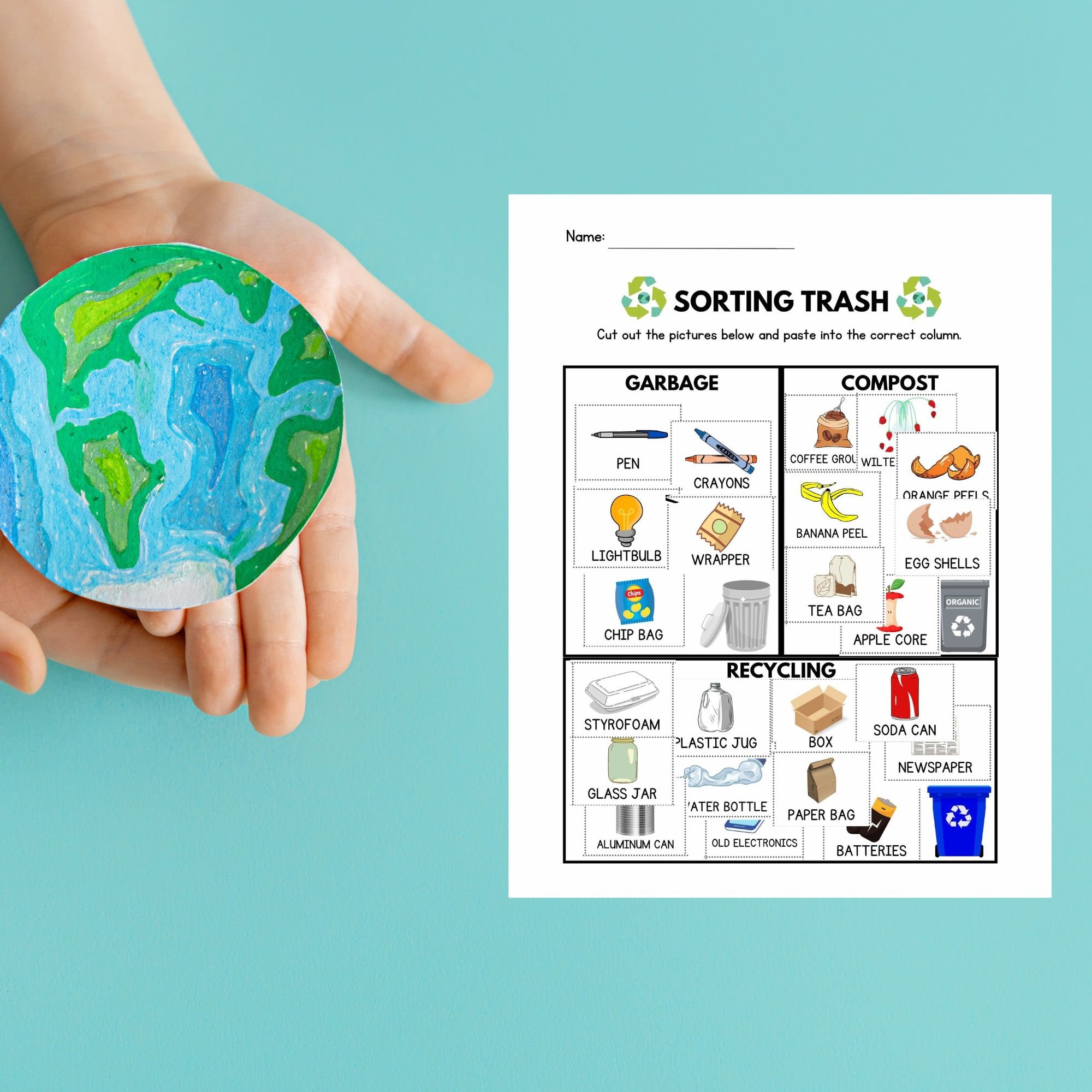 Sorting Trash Printable Activity, Community Helpers, Garbage Man ...