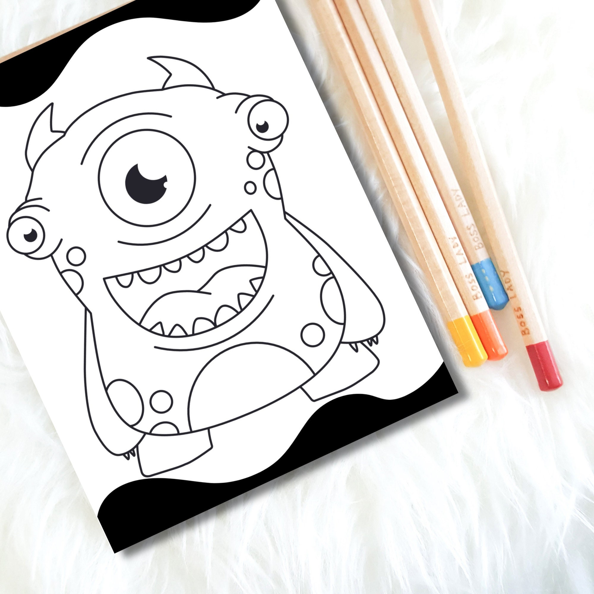 Cute but Creepy Monsters Coloring Pages,happy Monsters Page,kids ...