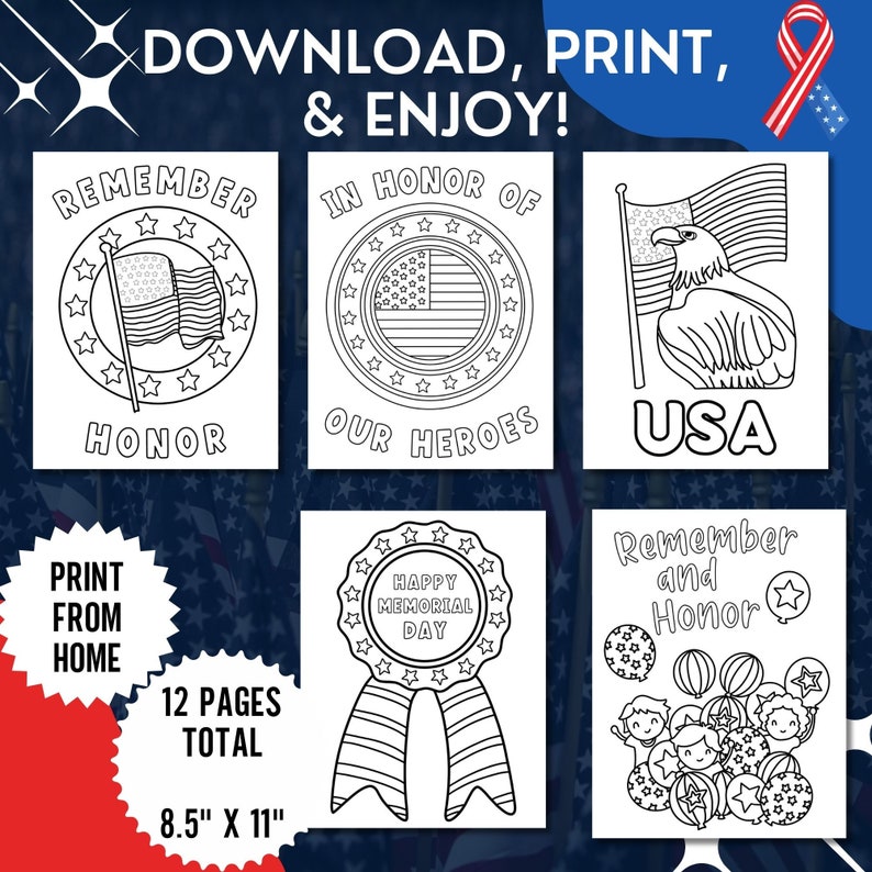 Memorial Day Coloring Pages, Honor Our Heroes, Patriotic Coloring ...