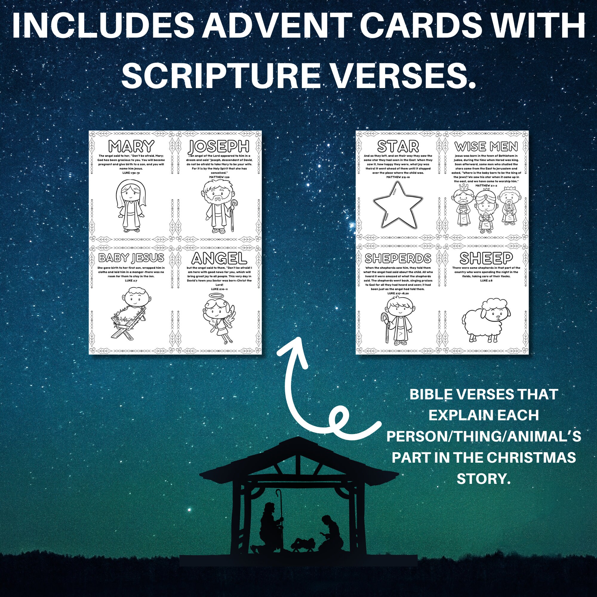 Nativity Kids Activity, Creche Scene, Printable Nativity,advent ...