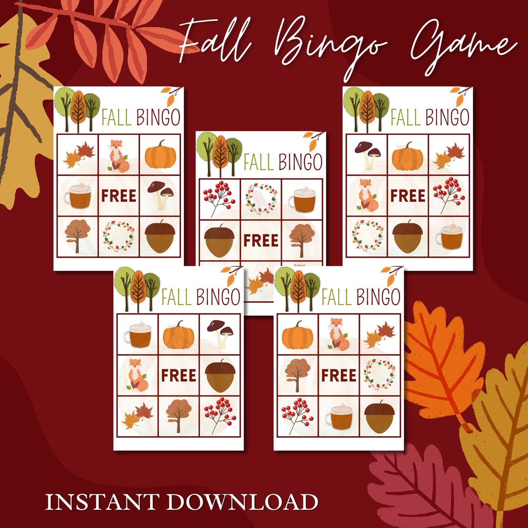 Cozy Autumn Bingo Cards, Unique Fall Bingo Cards, Harvest Bingo, Autumn ...