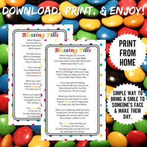 Blessing Pills Poem Tags: Christian Encouragement (printable Tag) - Etsy