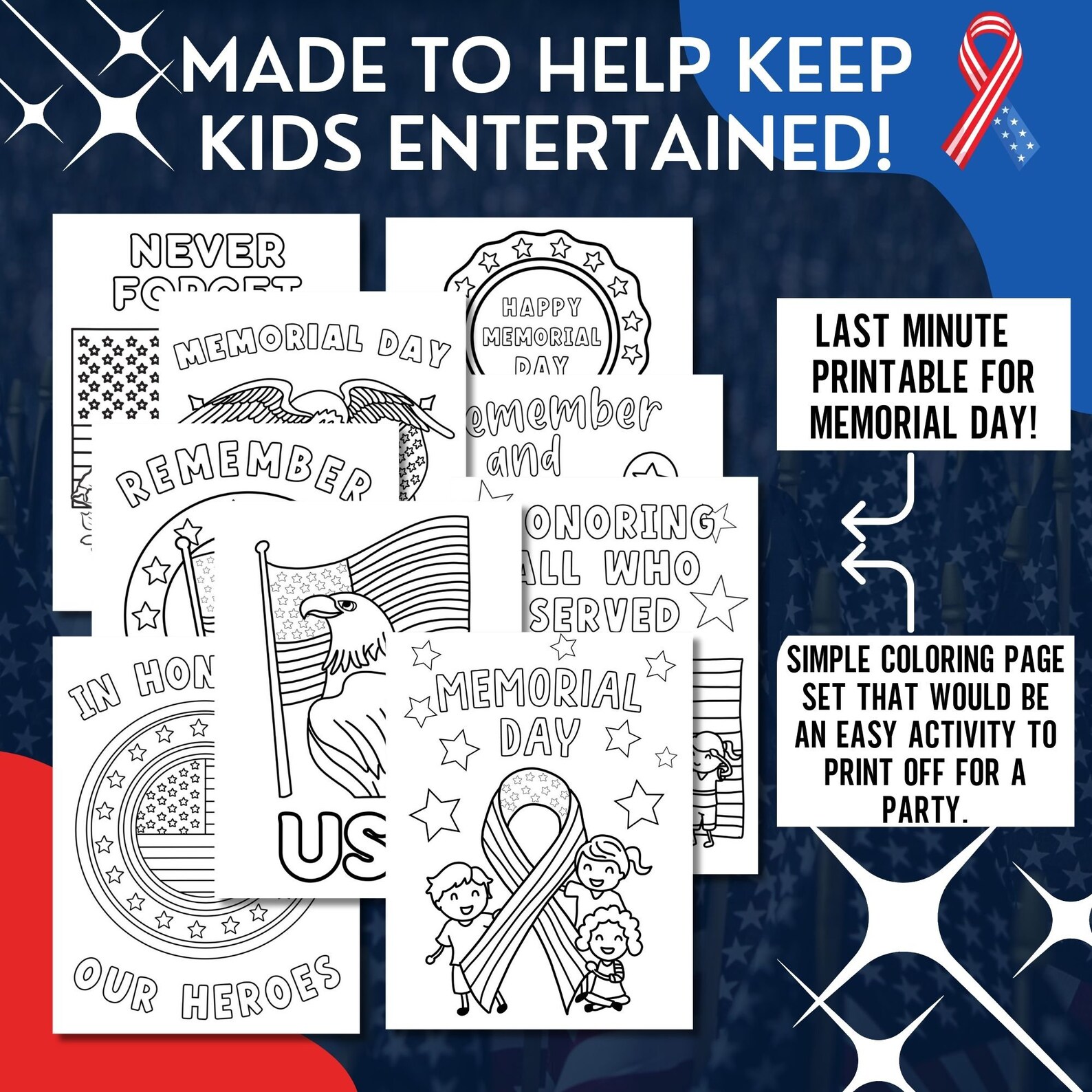 Memorial Day Coloring Pages, Honor Our Heroes, Patriotic Coloring ...