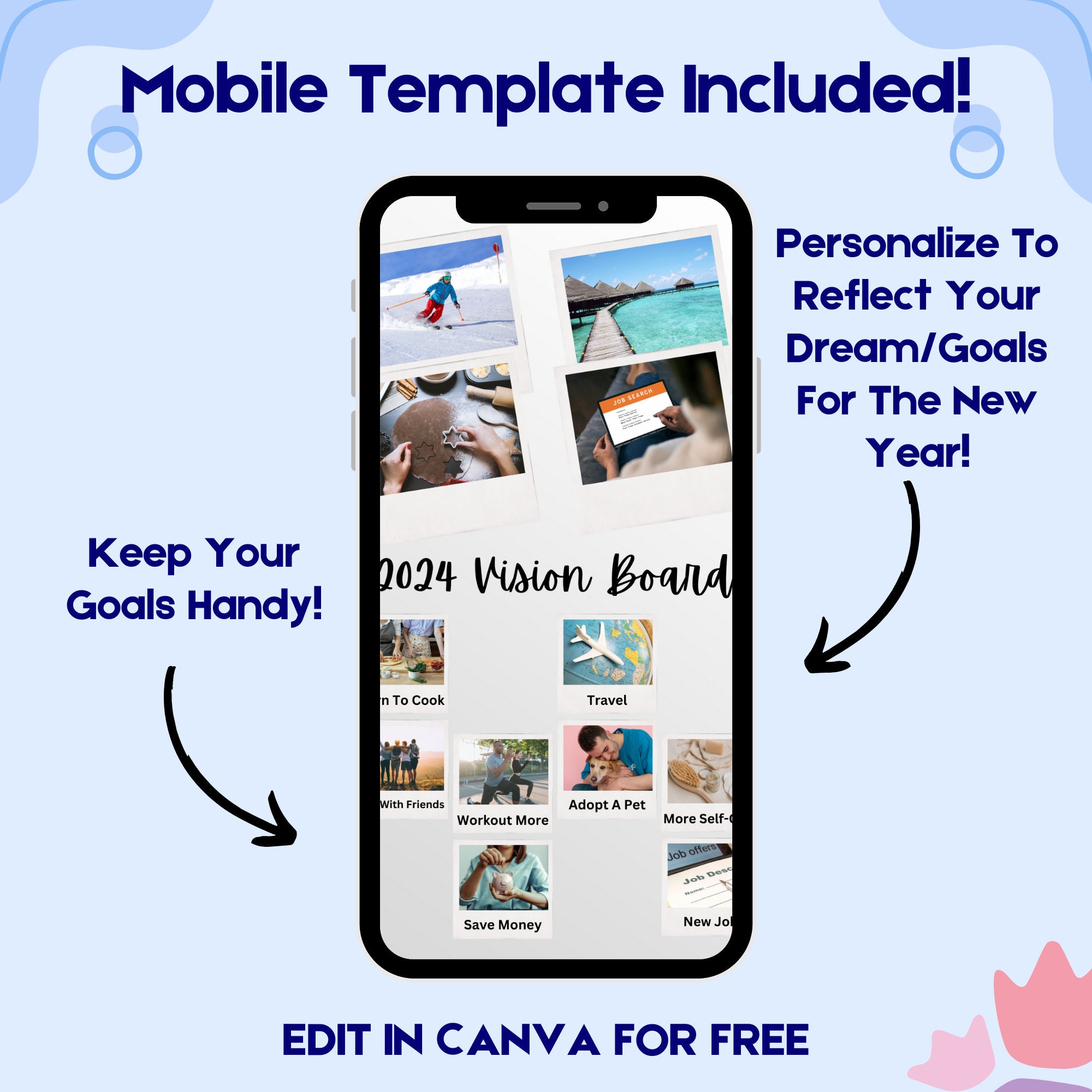 2024 Vision Board Bundle, Printable Vision Board Bundle, Manifest ...