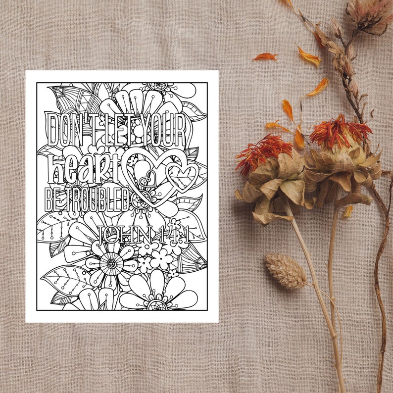 Coloring Scripture Cards,scripture Coloring Book,devotional Verses ...