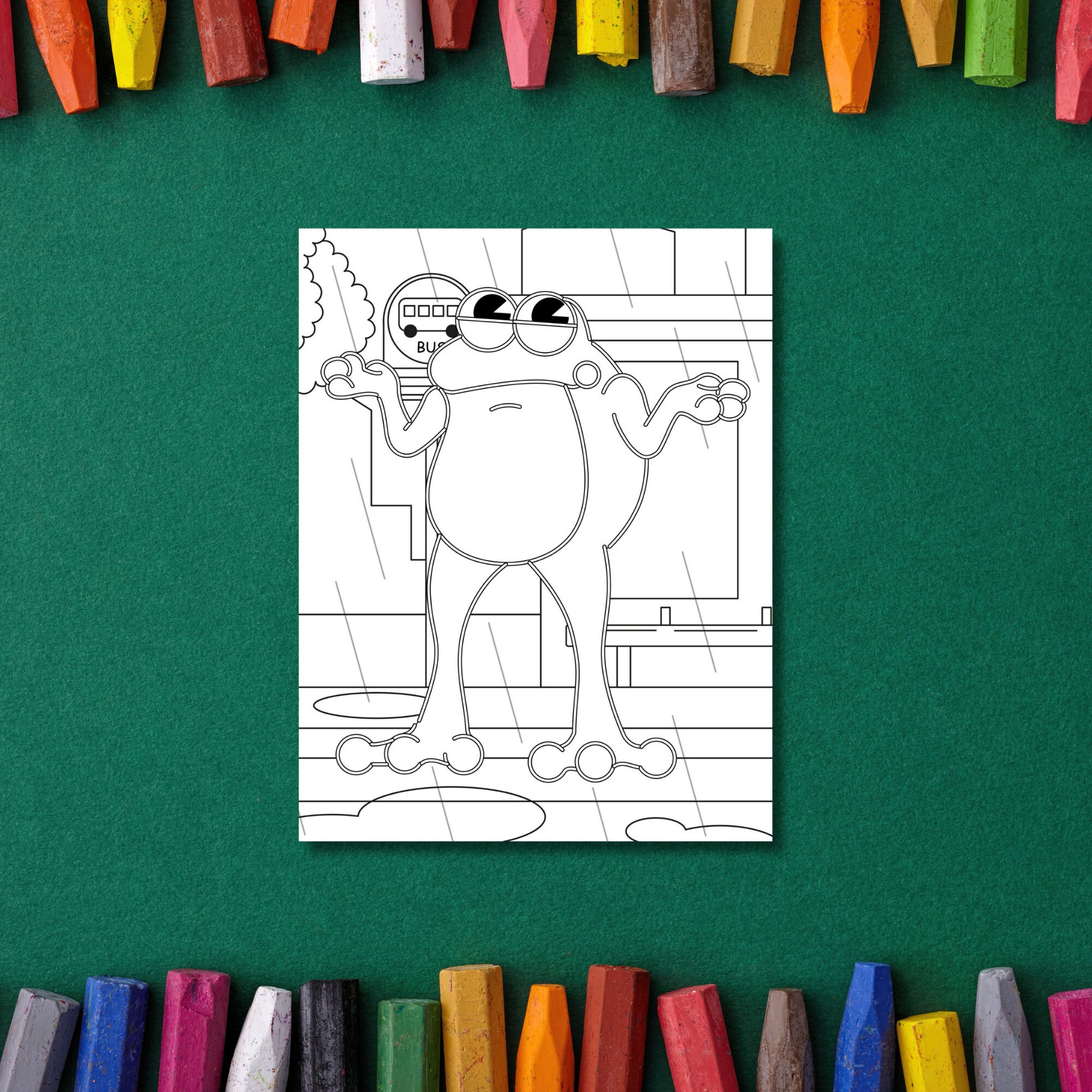 Cozy Frogs Coloring Page Set, Cozy Coloring Pages, Frog Coloring Page ...