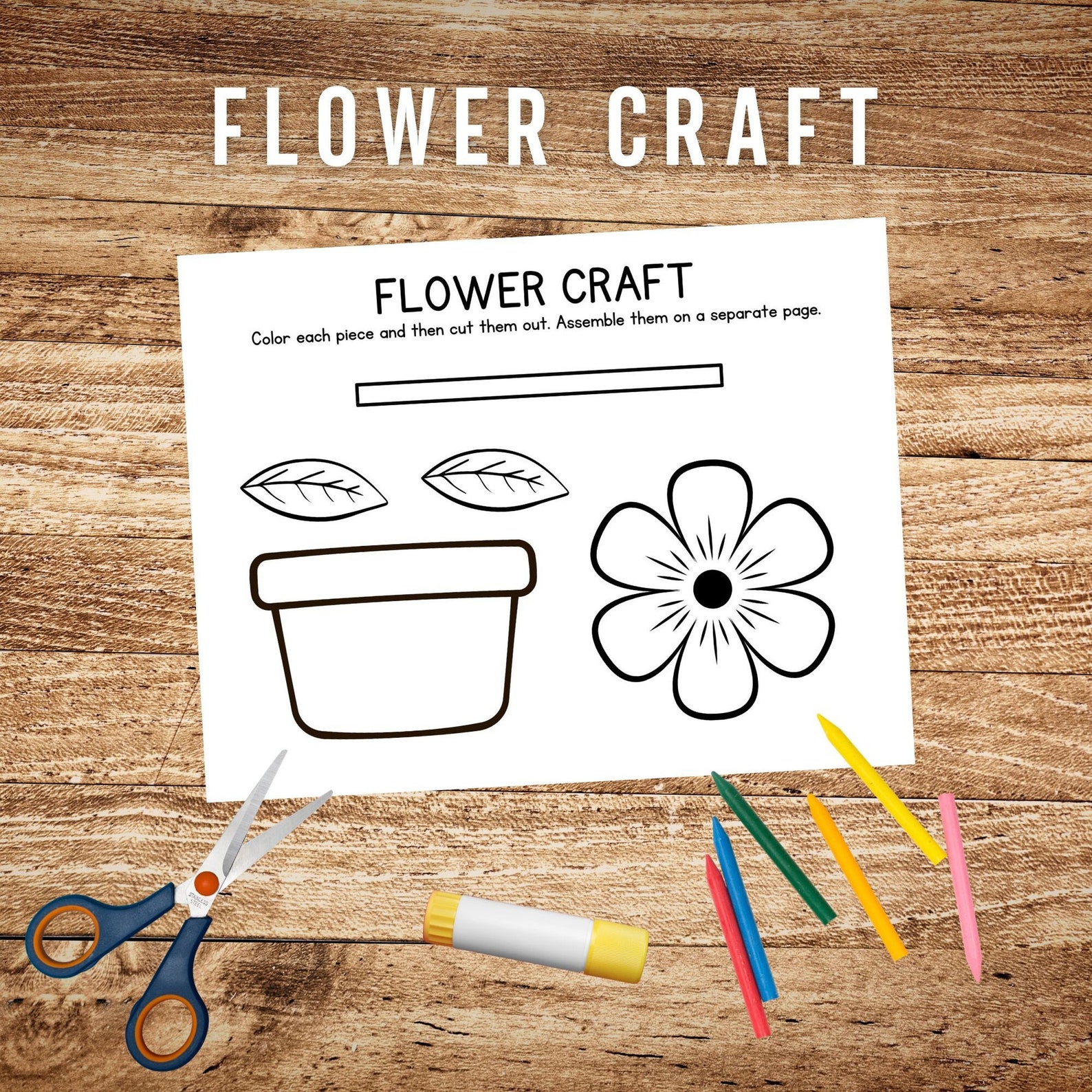 Build A Flower Printable Craft Indoor Preschool Activity - Etsy