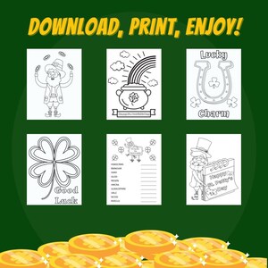 St Patrick's Day Coloring Activity Pages, 12 Pages Total, Kids Coloring ...