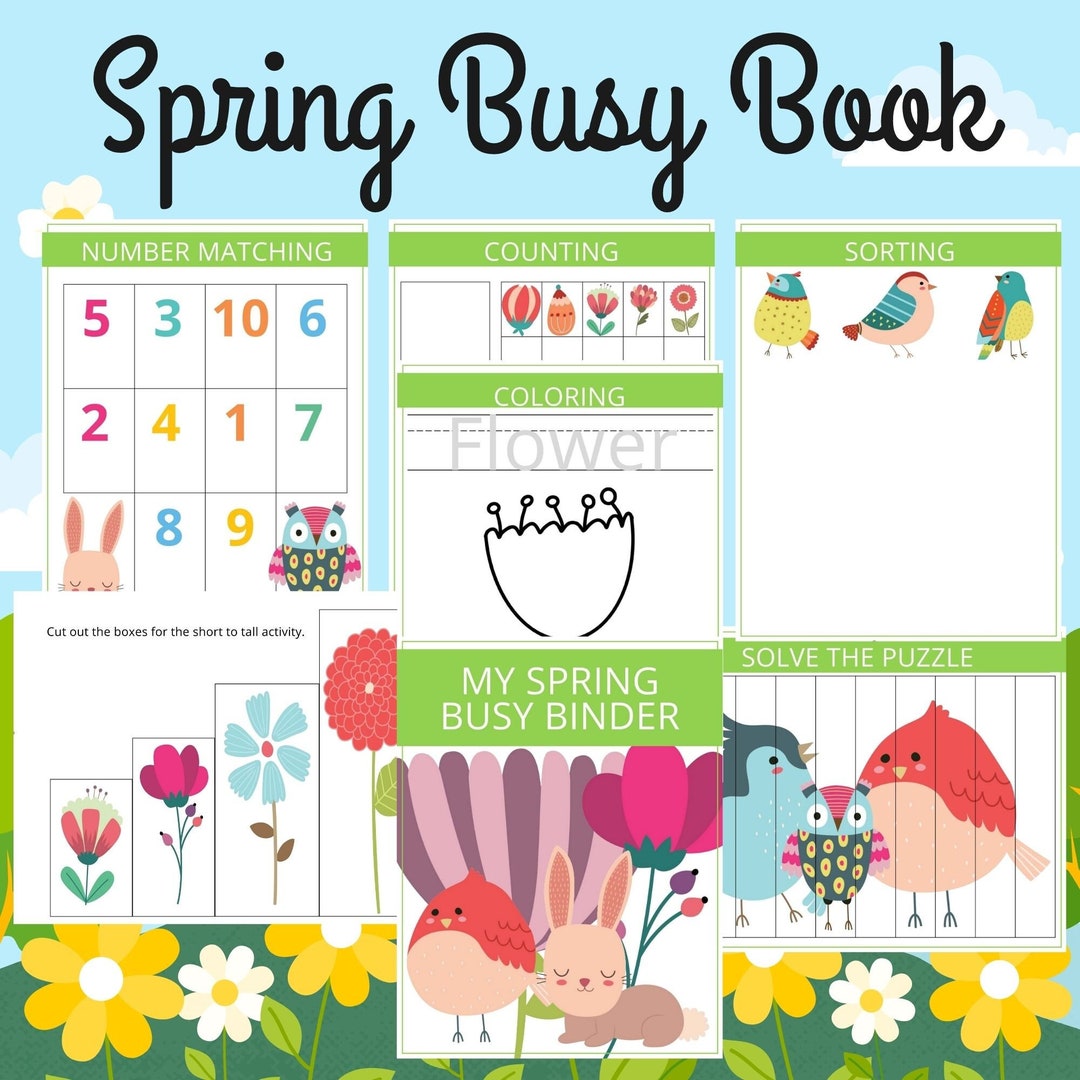 Spring Toddler Busy Book: Learning Activities Binder (digital Download ...
